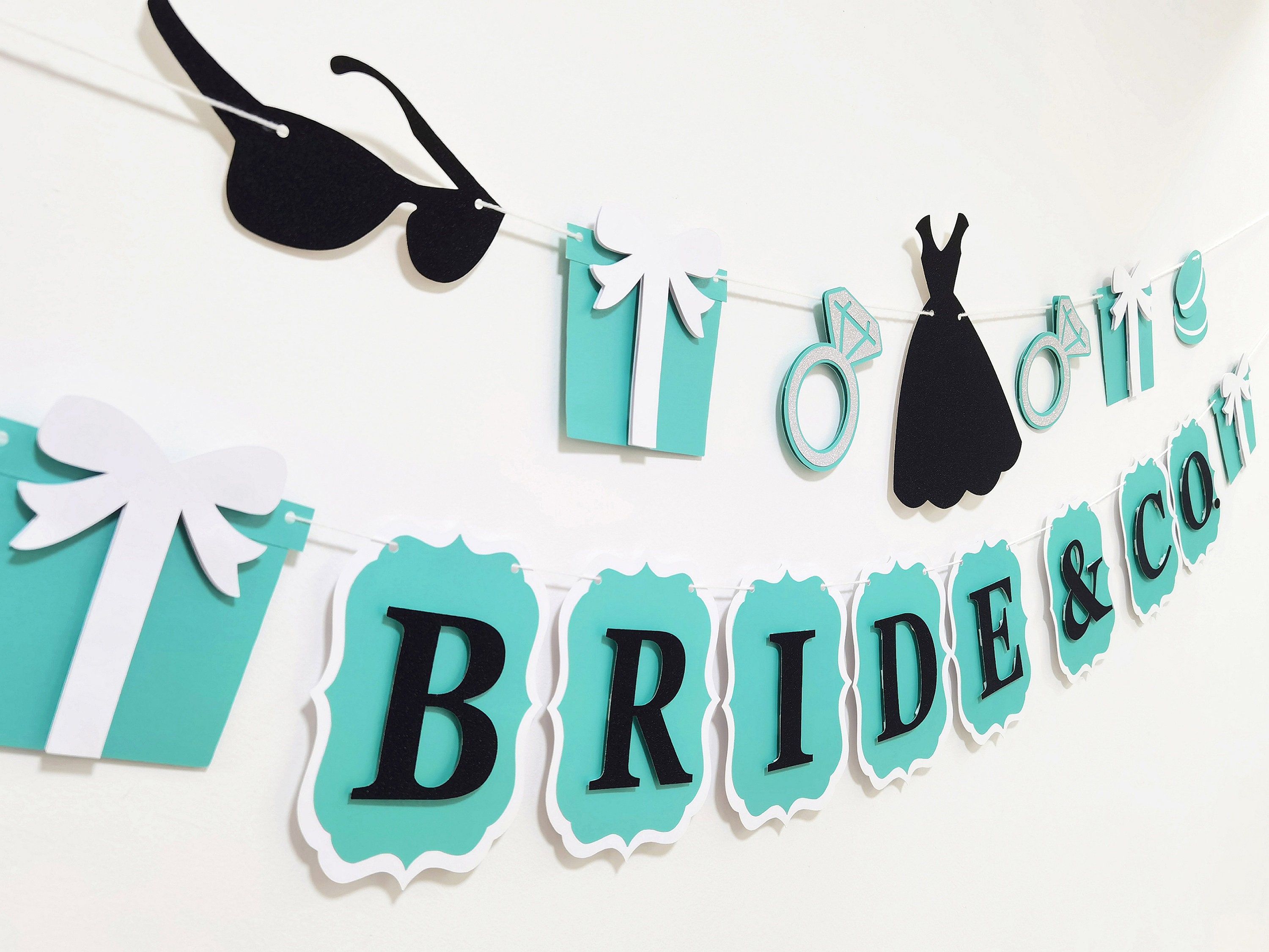 Breakfast at Tiffany Bridal Party Banner Party Bunting Set. Bride & Co ...