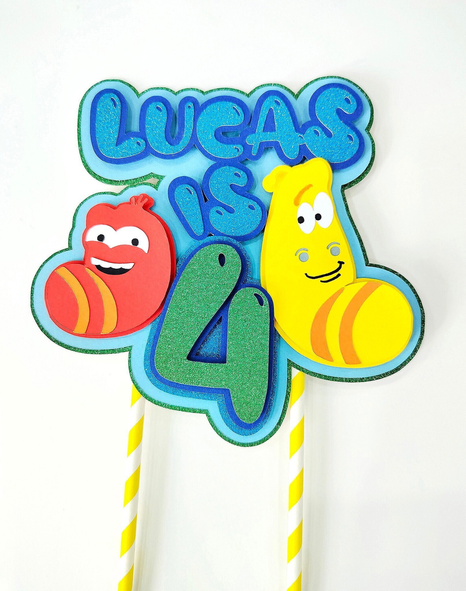 Personalized Kids Cartoon Large Cake Topper. Larva Themed Birthday ...