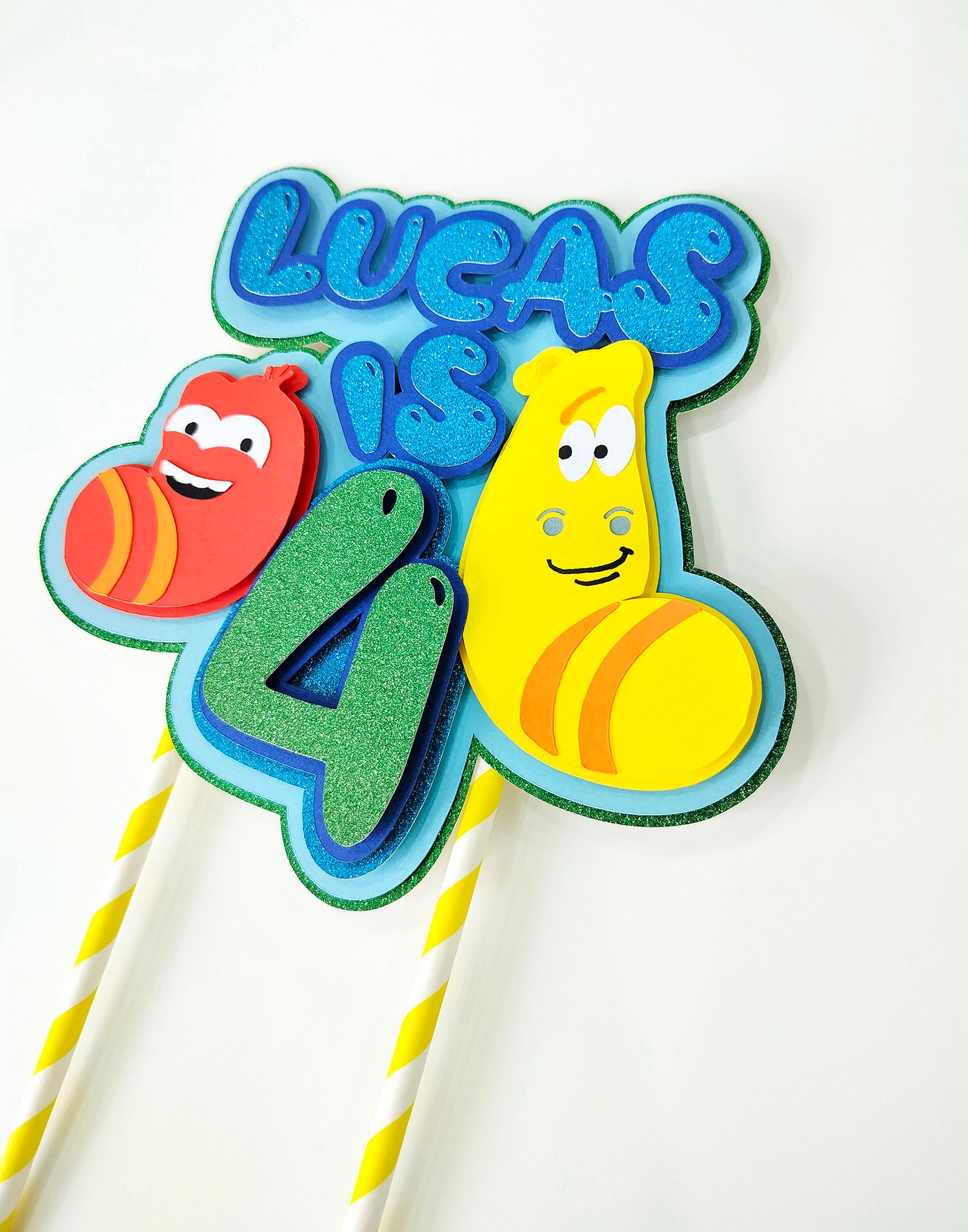 Personalized Kids Cartoon Large Cake Topper. Larva Themed Birthday ...