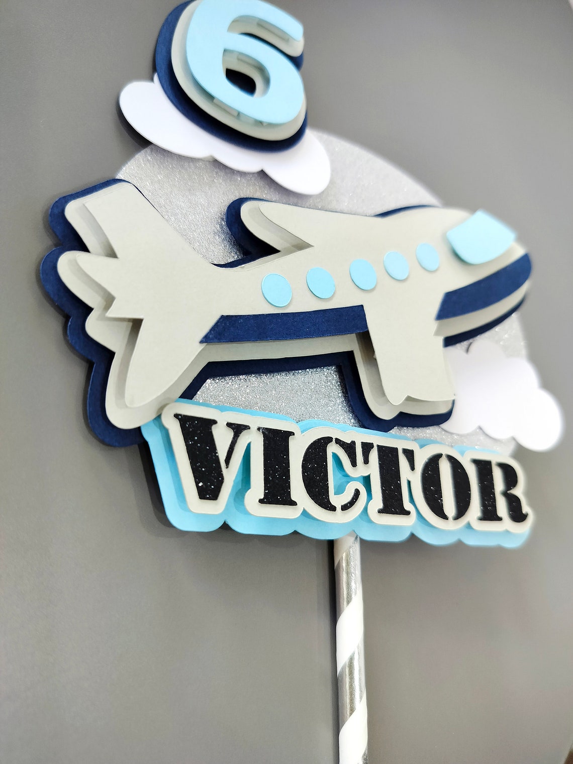 Personalized Airplane Birthday Cake Topper Cake Centerpiece.aviation ...