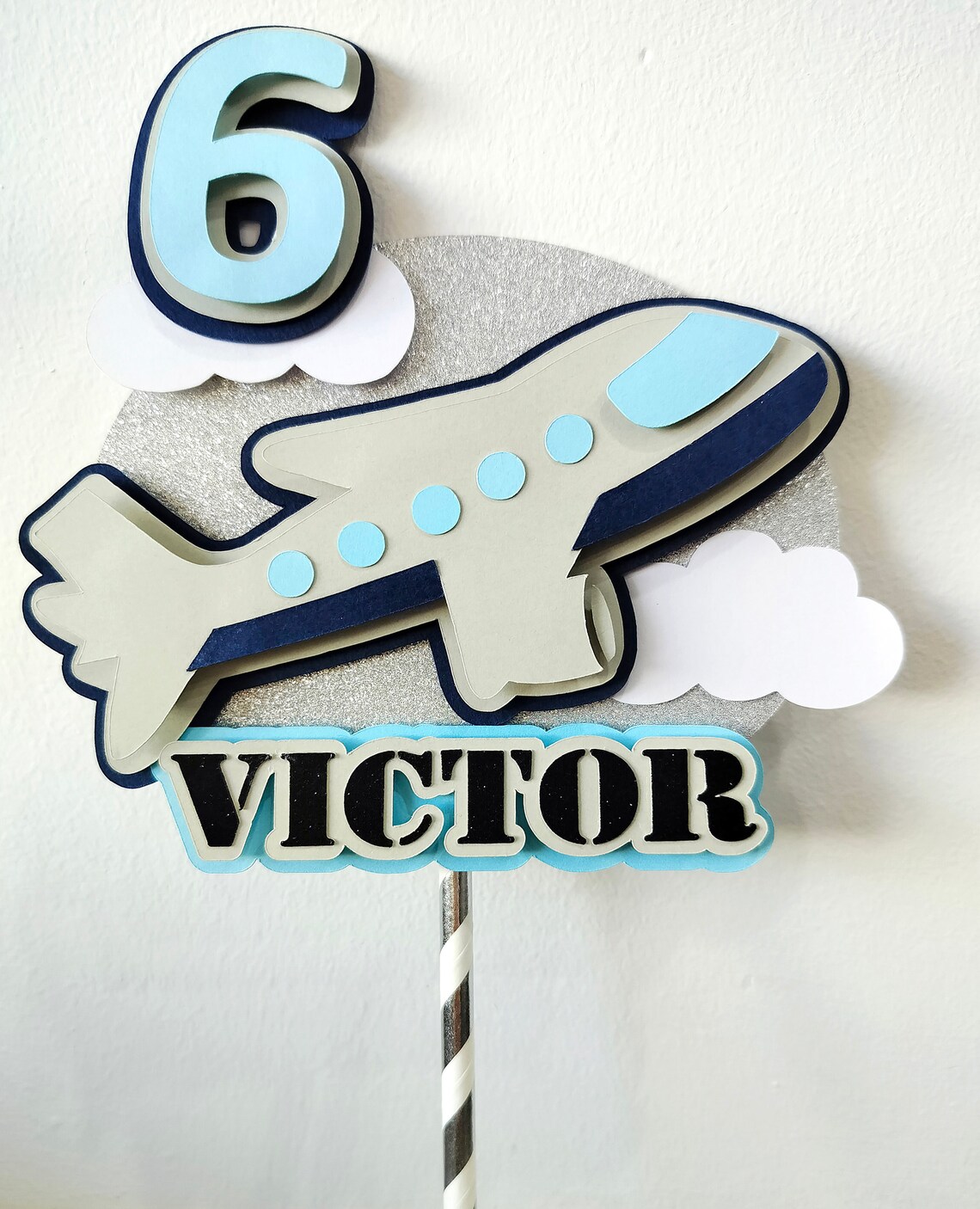 Personalized Airplane Birthday Cake Topper Cake Centerpiece.aviation ...