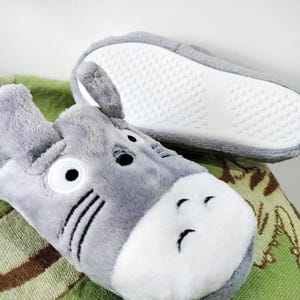 Gift for Studio Ghibli Lover. Cozy Fluffy Totoro Plush Slippers Totoro ...