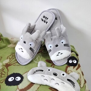 Gift for Studio Ghibli Lover. Cozy Fluffy Totoro Plush Slippers Totoro ...