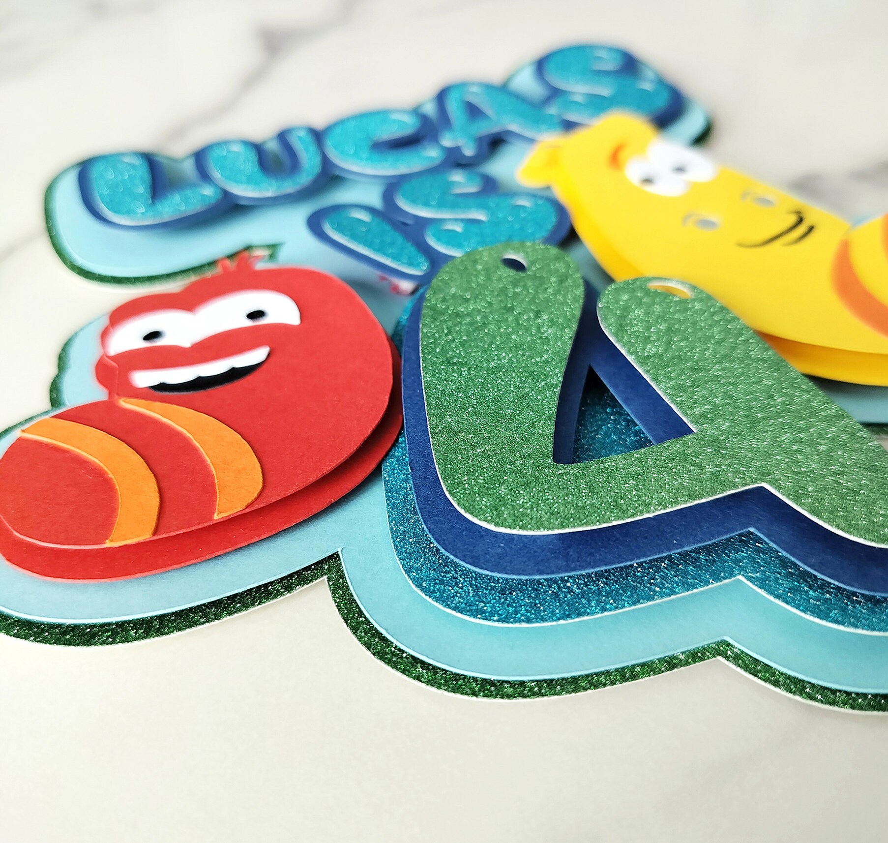 Personalized Kids Cartoon Large Cake Topper. Larva Themed Birthday ...