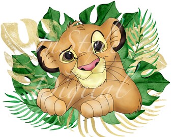 Simba W Crown Lion King Printable Digital PNG File Instant - Etsy