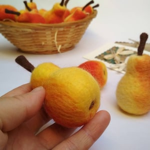 Needle Felted Miniature/wool Fruit/ Felt Miniature Pears/felted Fruits ...