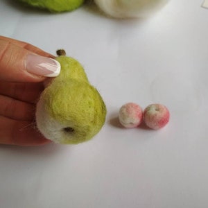 Needle Felted Miniature/wool Fruit/ Felt Miniature Pears/felted Fruits ...