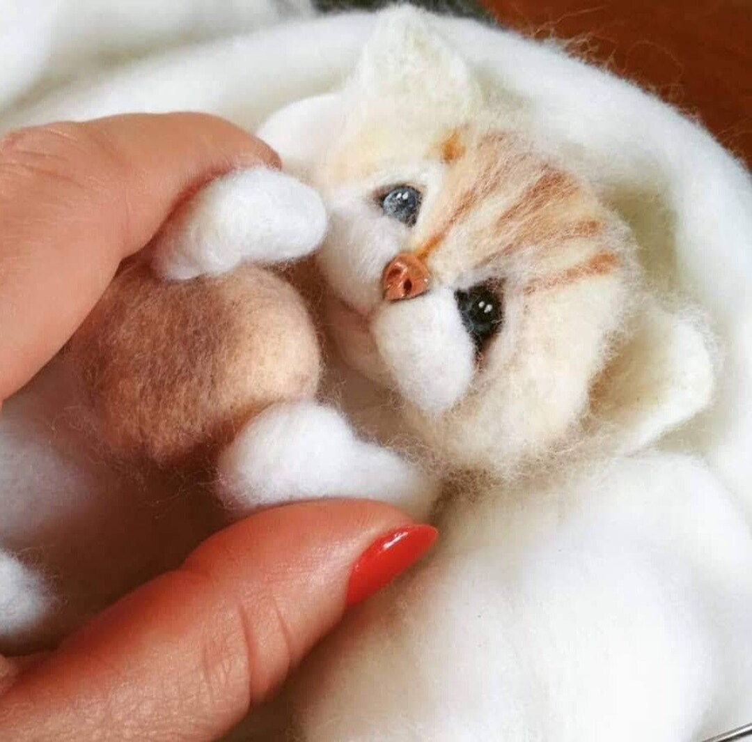 Felted Animals Needle Felted Cat Felt Cat Needle Felted - Etsy