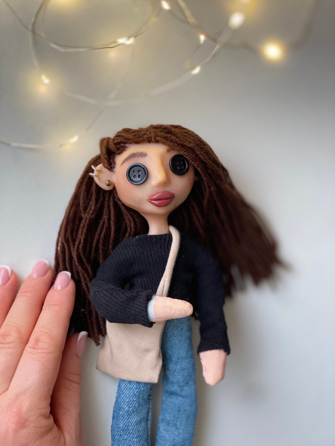 Coraline Hand Made Doll,coraline Doll,mini Me Doll,art Doll ...