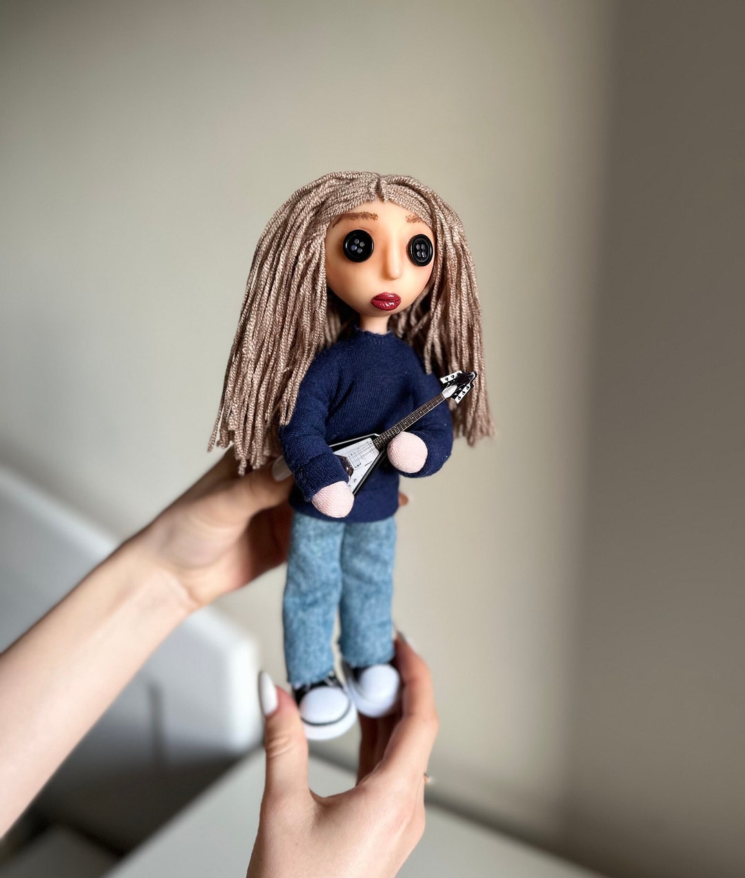 Coraline Hand Made Doll,coraline Doll,mini Me Doll,art Doll ...