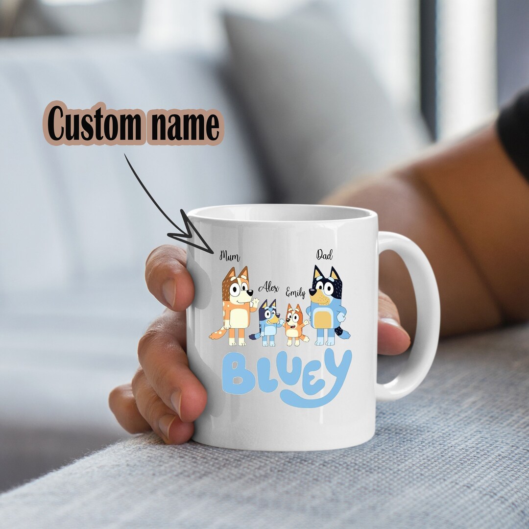 Custom Bluey Mug, Custom Bluey Family Mug, Bluey Birthday Mug, Bluey ...