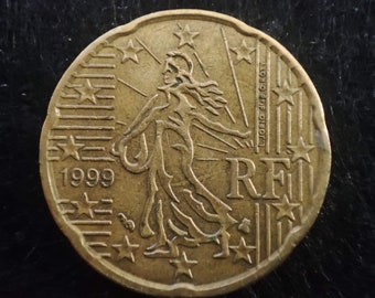 Vary Rare Coin 20 Cent RF 1999 France Error - Etsy