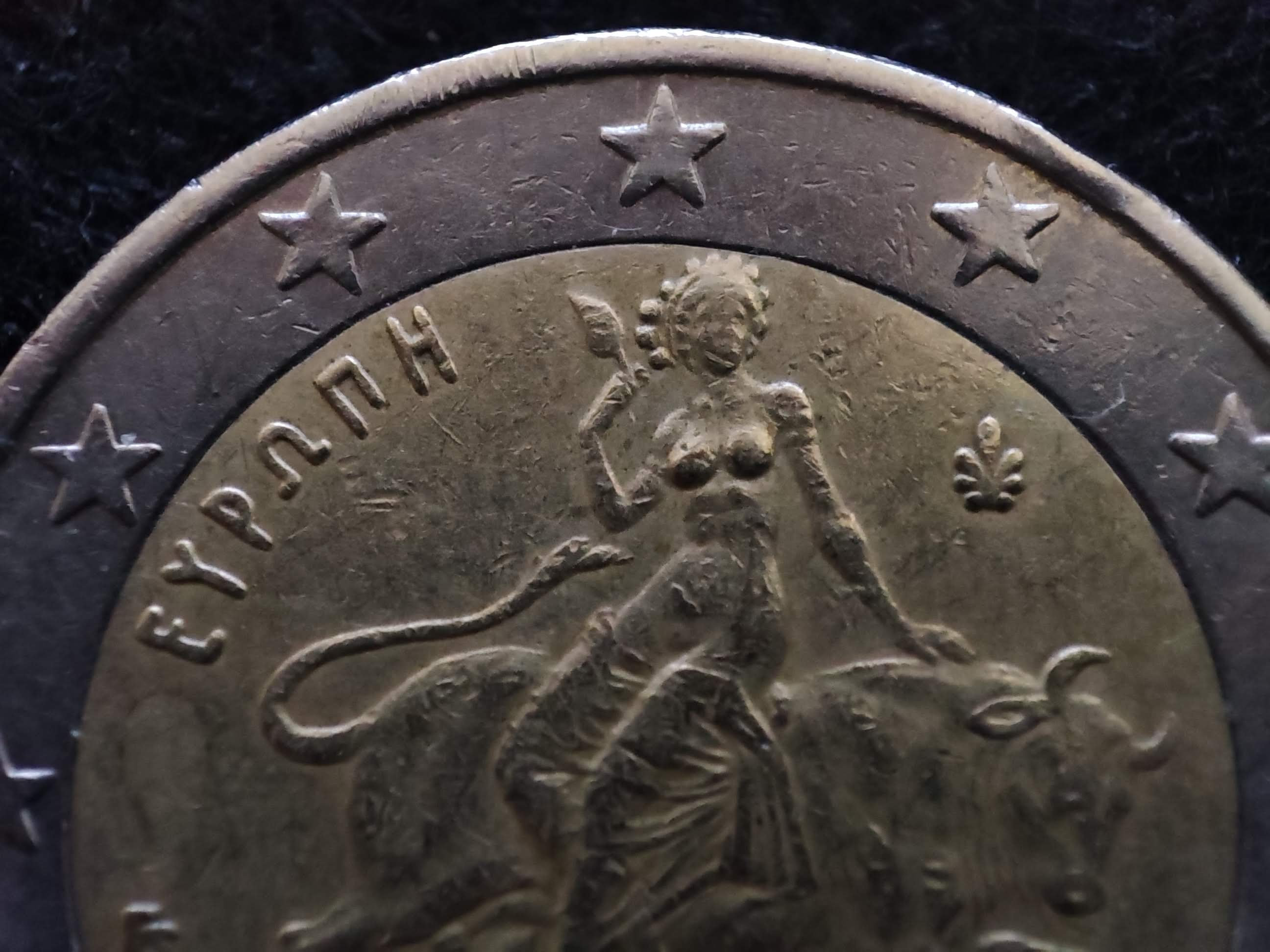 Rare Coin, 2 Euro Coin 2002 With S in Star, 2002 Greece, Greek 2002 ...