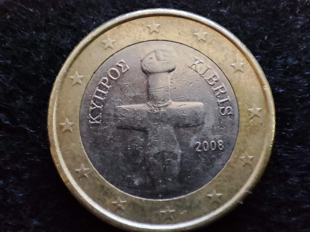 Moneda rara, Moneda de 1 euro 2008 Chipre, Chipre 2008 Moneda de euro ...