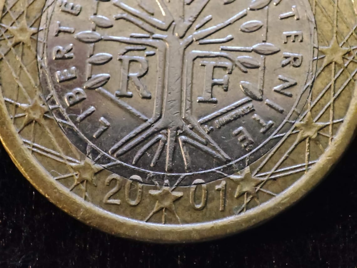 Rare Coin, 1 Euro Coin 2001 France C, France 2001 Euro Coin, Mint Error ...