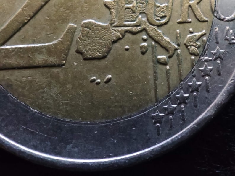 Rare Coin, 2 Euro Coin 2002 With S in Star and Mint Error, 2002 Greece ...