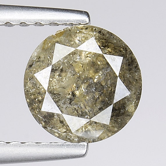 1.08cts 6.5mm Gray Brown Natural Loose Diamond SEE VIDEO Craft Supplies ...
