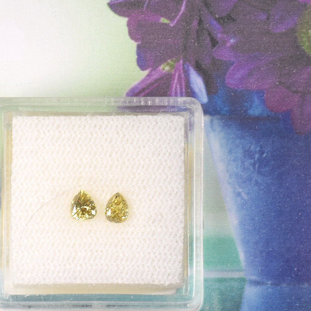 Craft Supplies & Tools Materials 0.16cts Yellow Pear Natural Loose ...