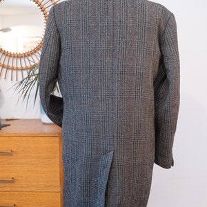 Vintage 50s 1950s French Overcoat, Grey Tartan Wool * Size 38 - Etsy