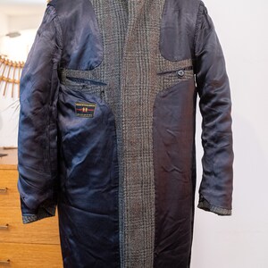 Vintage 50s 1950s French Overcoat, Grey Tartan Wool * Size 38 - Etsy