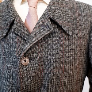 Vintage 50s 1950s French Overcoat, Grey Tartan Wool * Size 38 - Etsy