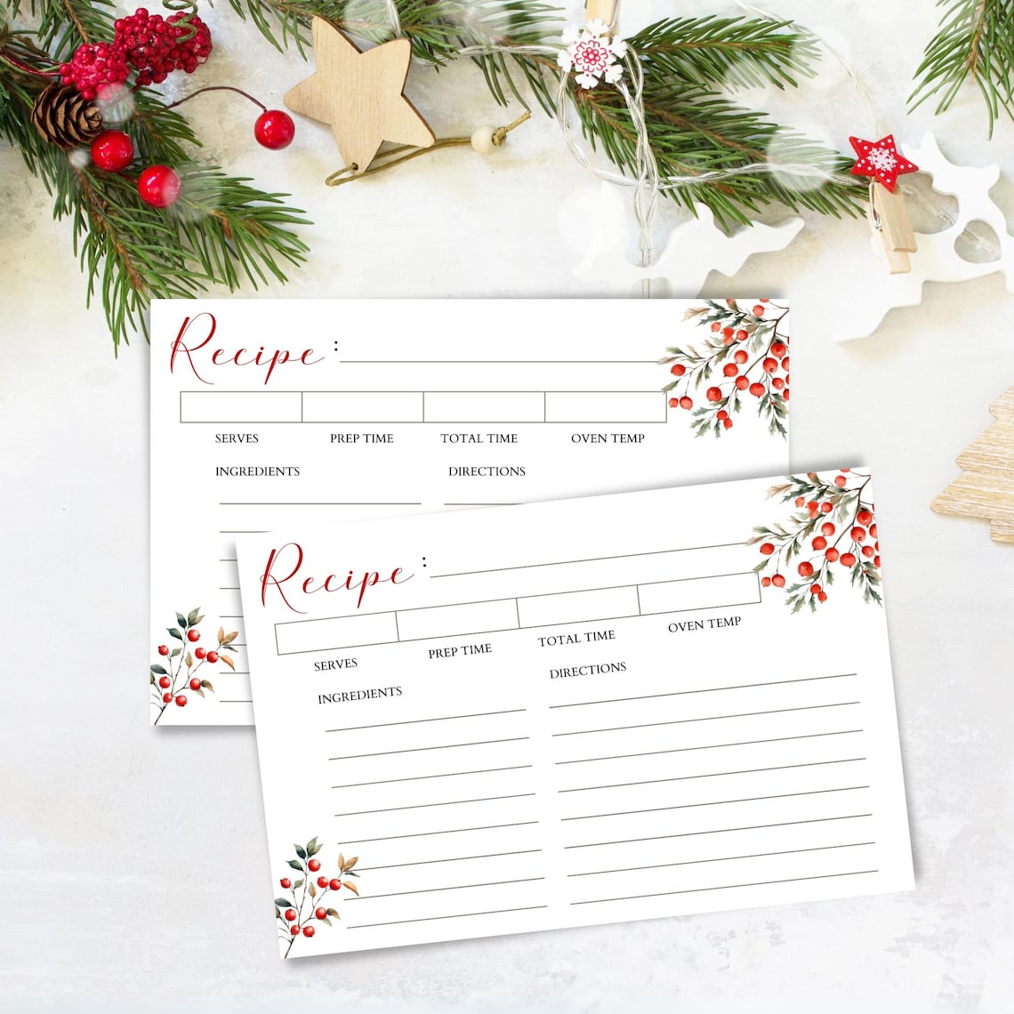 Christmas Recipe Card | Christmas Baking Recipe Card | Printable Recipe ...