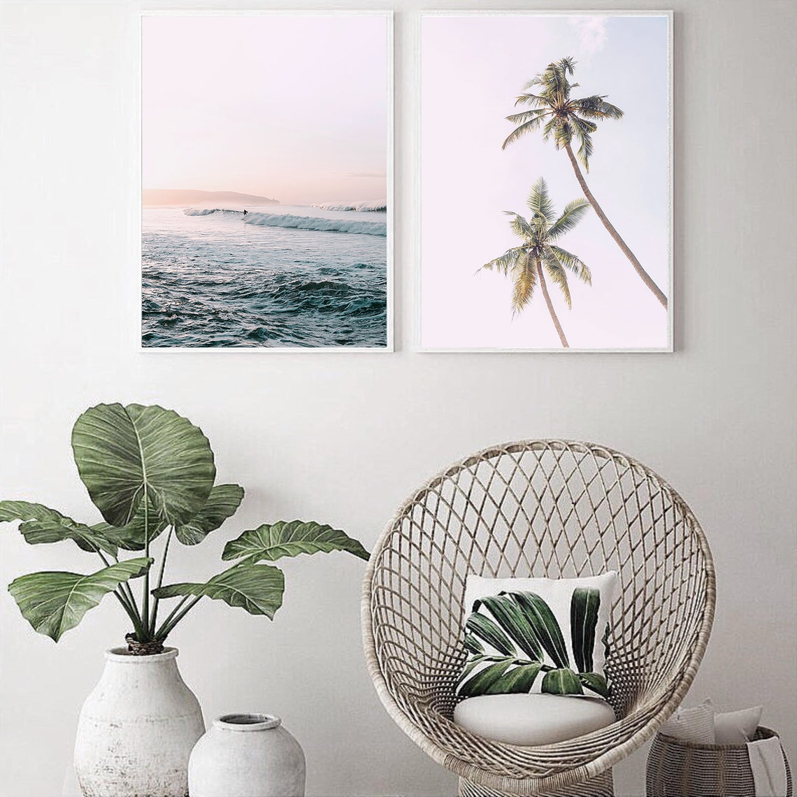 Beach Wall Art Set of 2 Beach Prints Coastal Print Ocean Print - Etsy