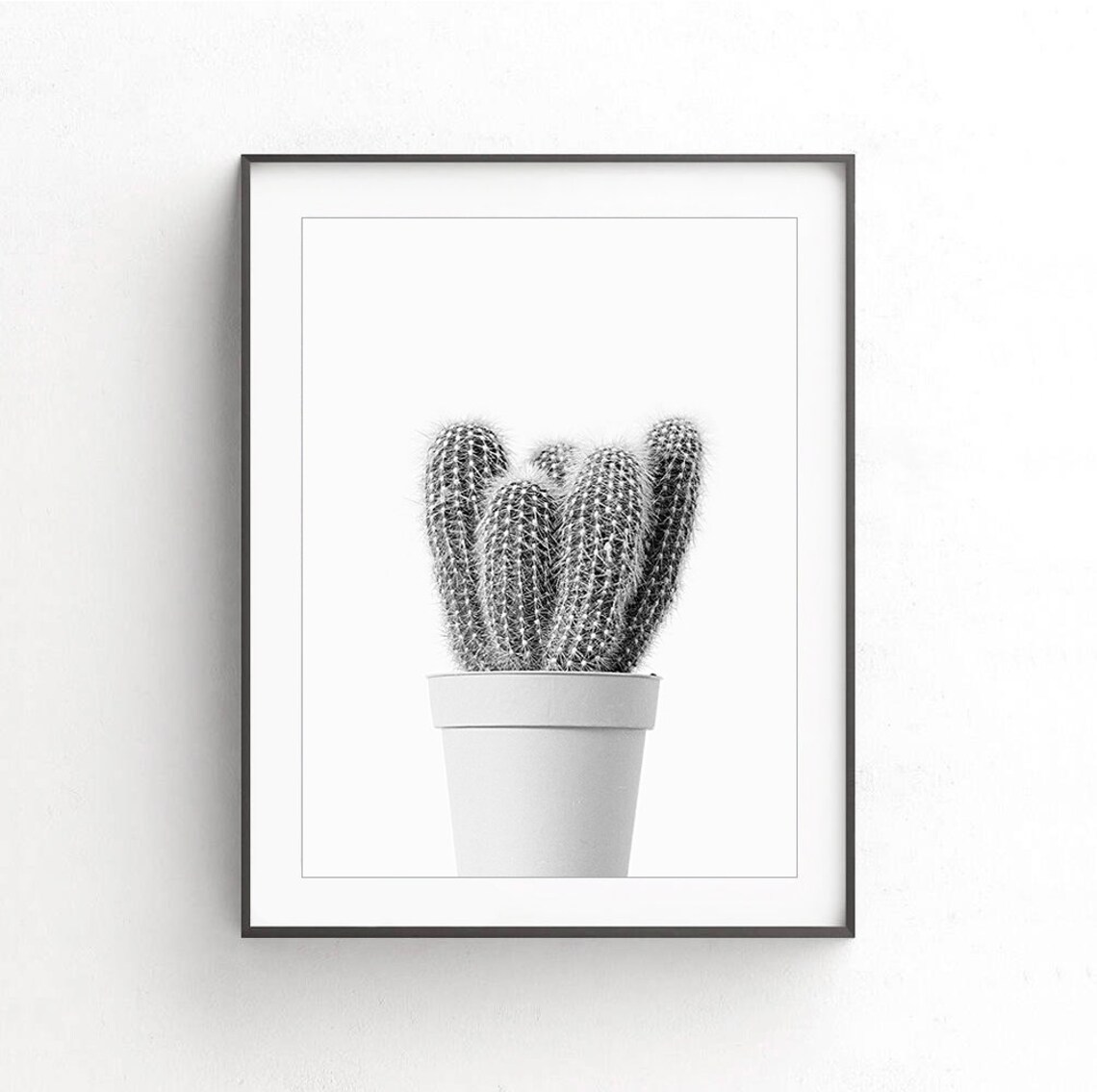 Black and White Cactus Print, Digital Download, Printable Art ...