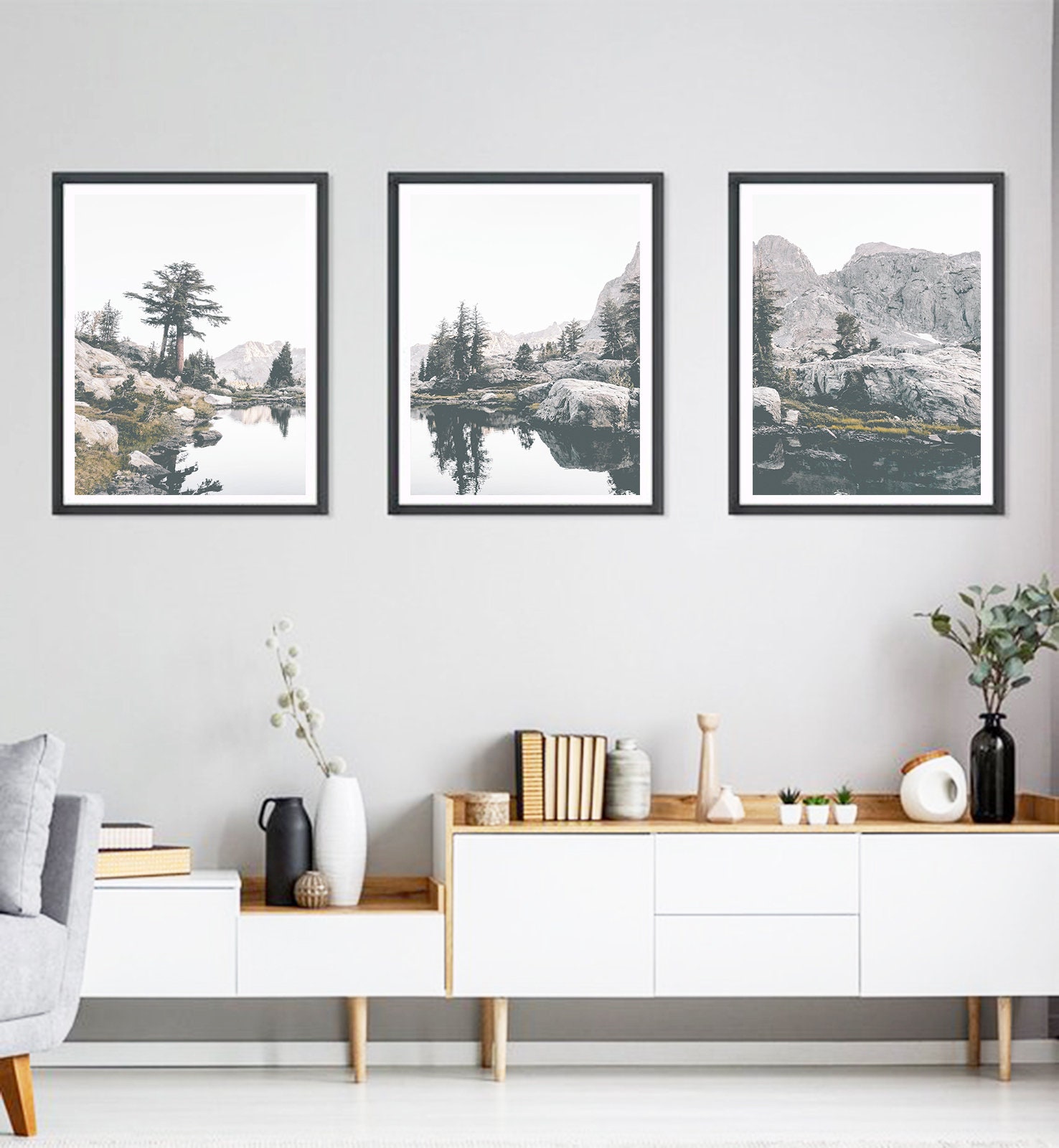 Mountain Prints Set of 3 Mountain Wall Art Decor Mountain Landscape ...