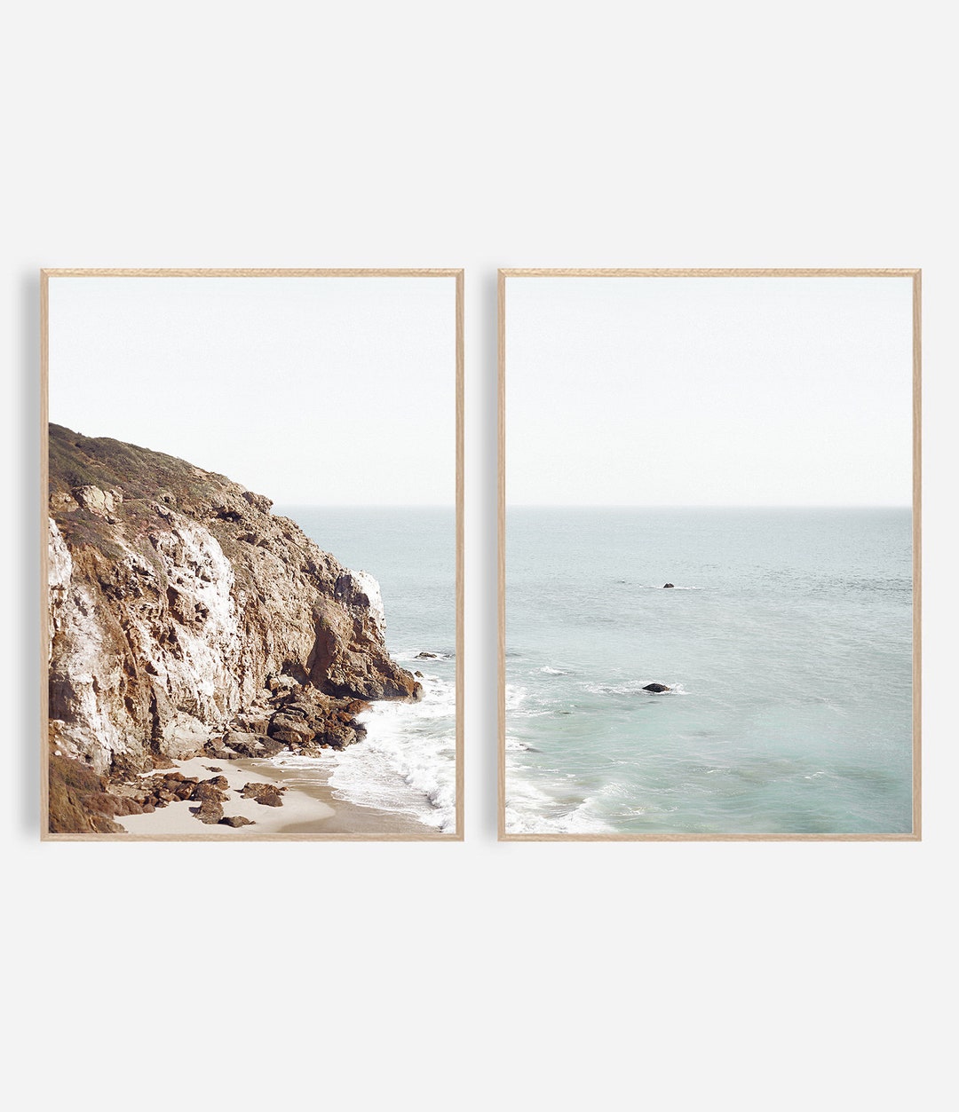 Set of 2 Beach Print Coastal Digital Print, Ocean Wall Art, California ...