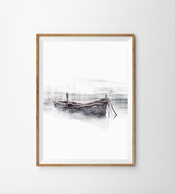 Boat Print Boat Photography Printable Art Boat on the Lake | Etsy