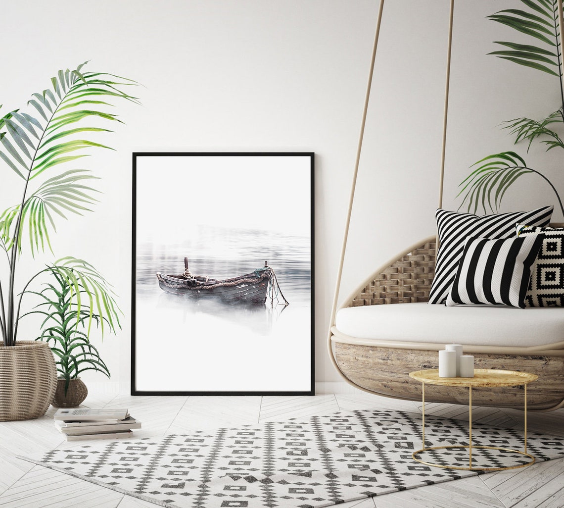 Boat Print Boat Photography Printable Art Boat on the Lake Minimalist ...