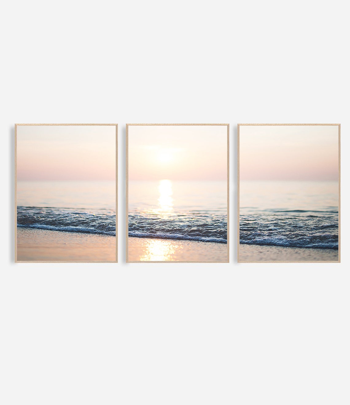 Beach Wall Art Set of 3 Beach Print Ocean Wall Art Sunset Print Ocean ...