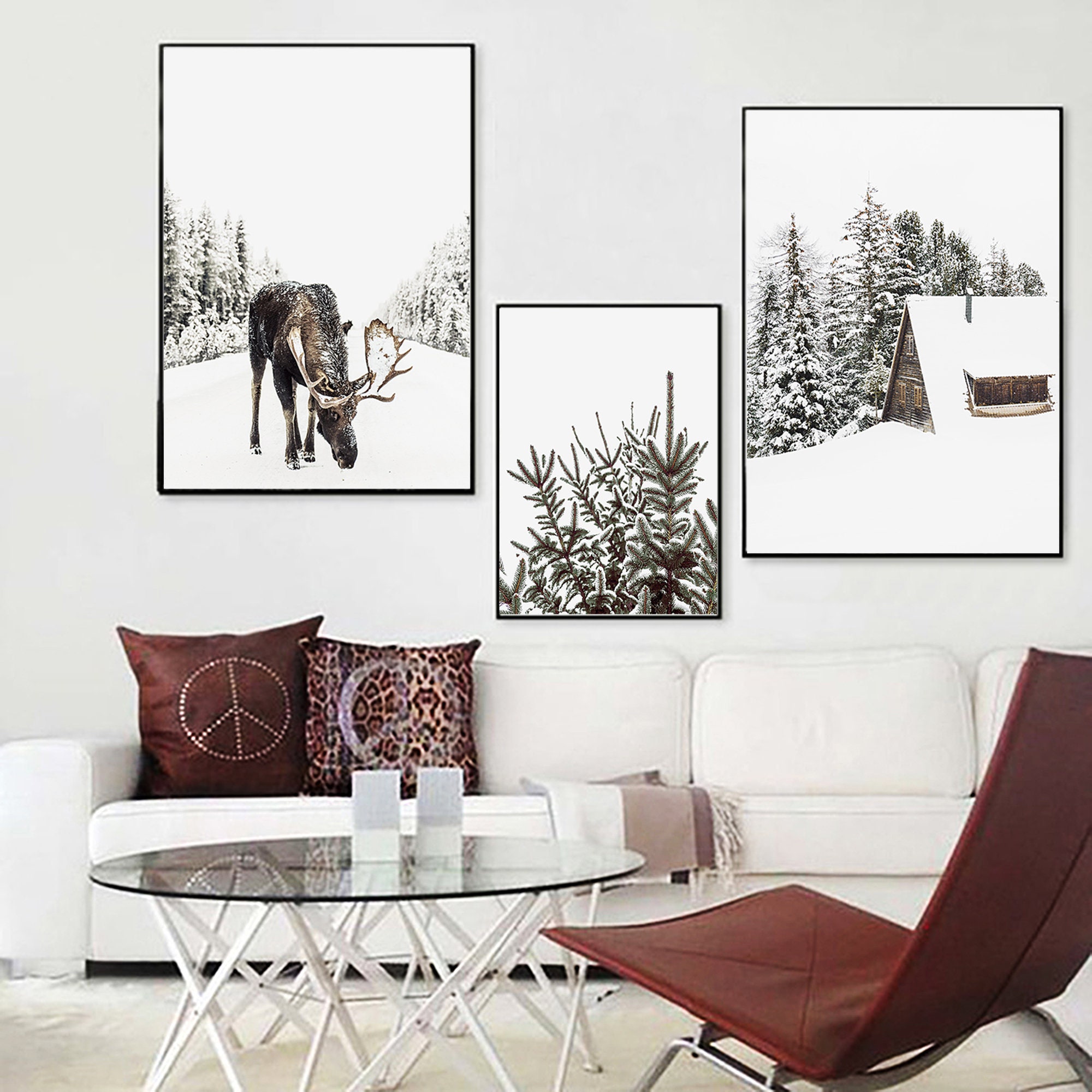 Winter Wall Art Set of Winter Prints Christmas Wall Art Decor | Etsy