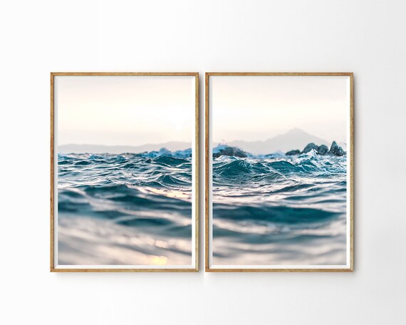 Set of 2 Prints Ocean Waves Print Ocean Photography Ocean | Etsy
