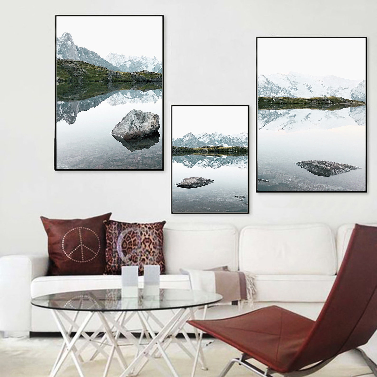 Mountain Wall Art Set of 3 Mountain Photography Landscape | Etsy