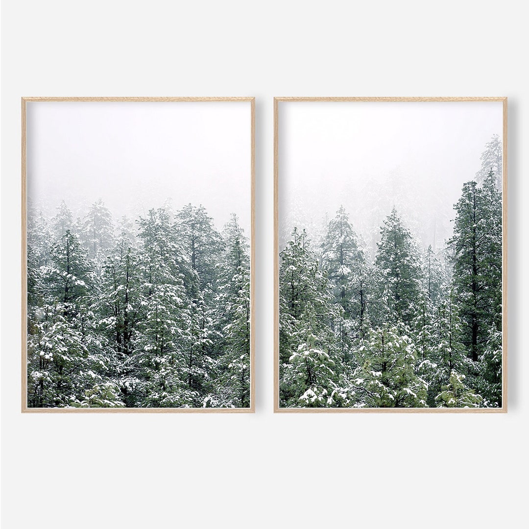Winter Prints Set Christmas Wall Decor Winter Wall Art Landscape Print ...