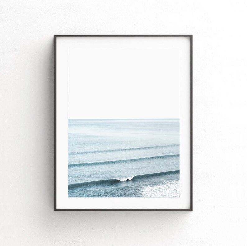 Ocean Waves PrintBlue Wall ArtOcean DecorBlue Sea | Etsy