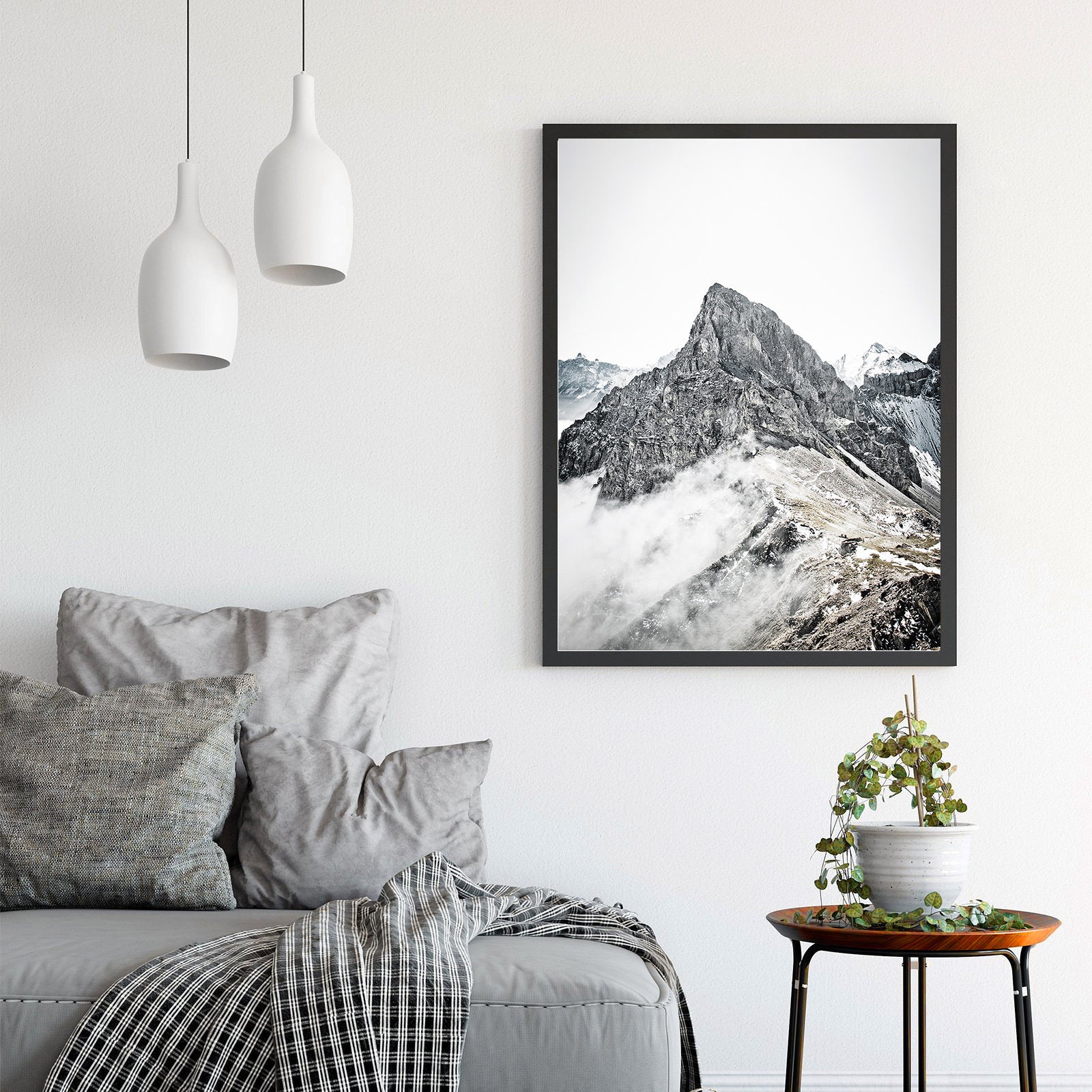 Mountain Wall Art, Misty Mountains Poster, Foggy Mountains Print ...