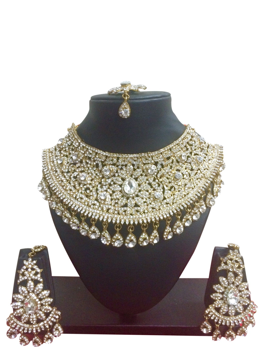 Indian Bollywood Style Fashion Gold Plated Bridal Jewelry Necklace ...