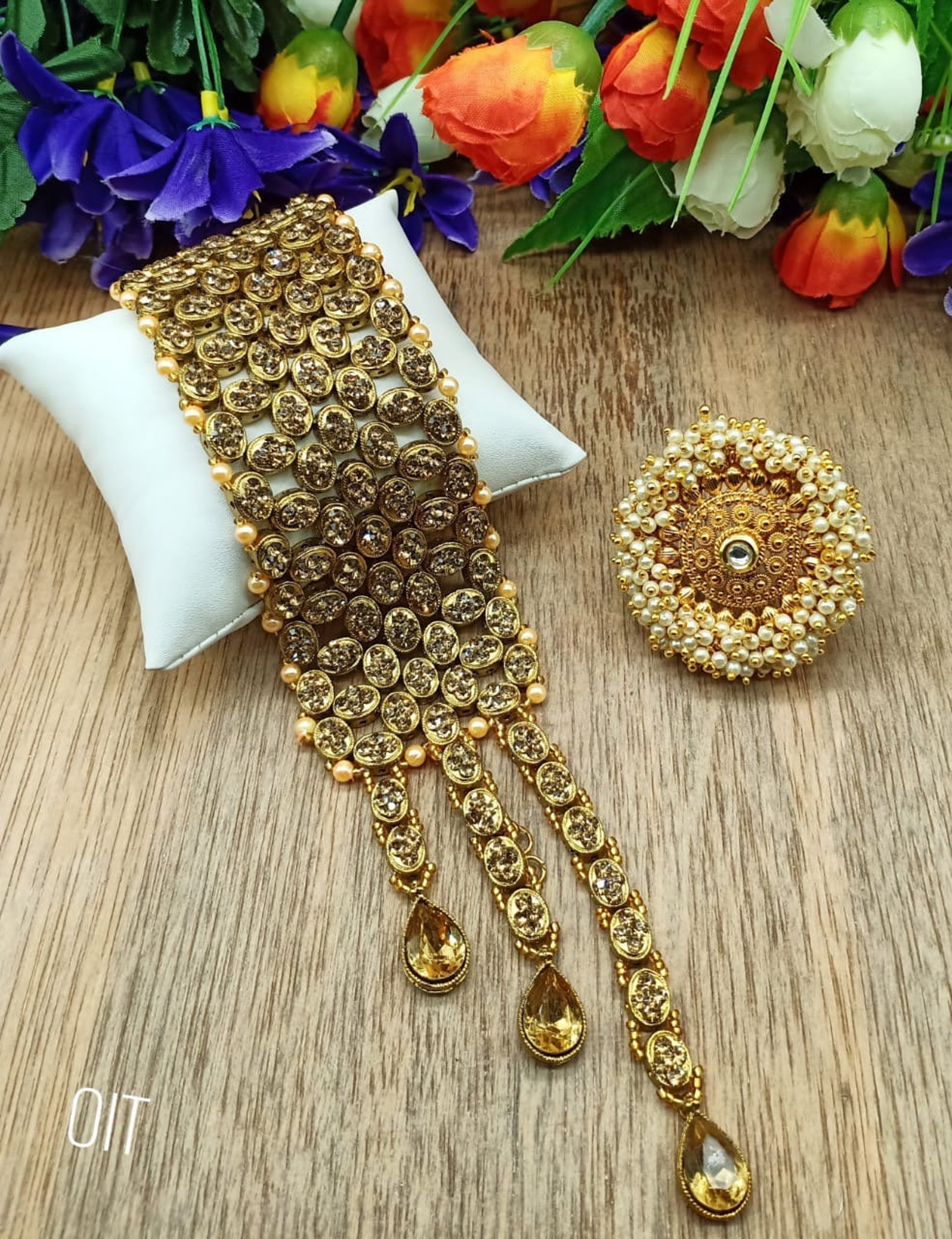 Indian Traditional Hand Jewelry Bridal Kundan and Pearl | Etsy