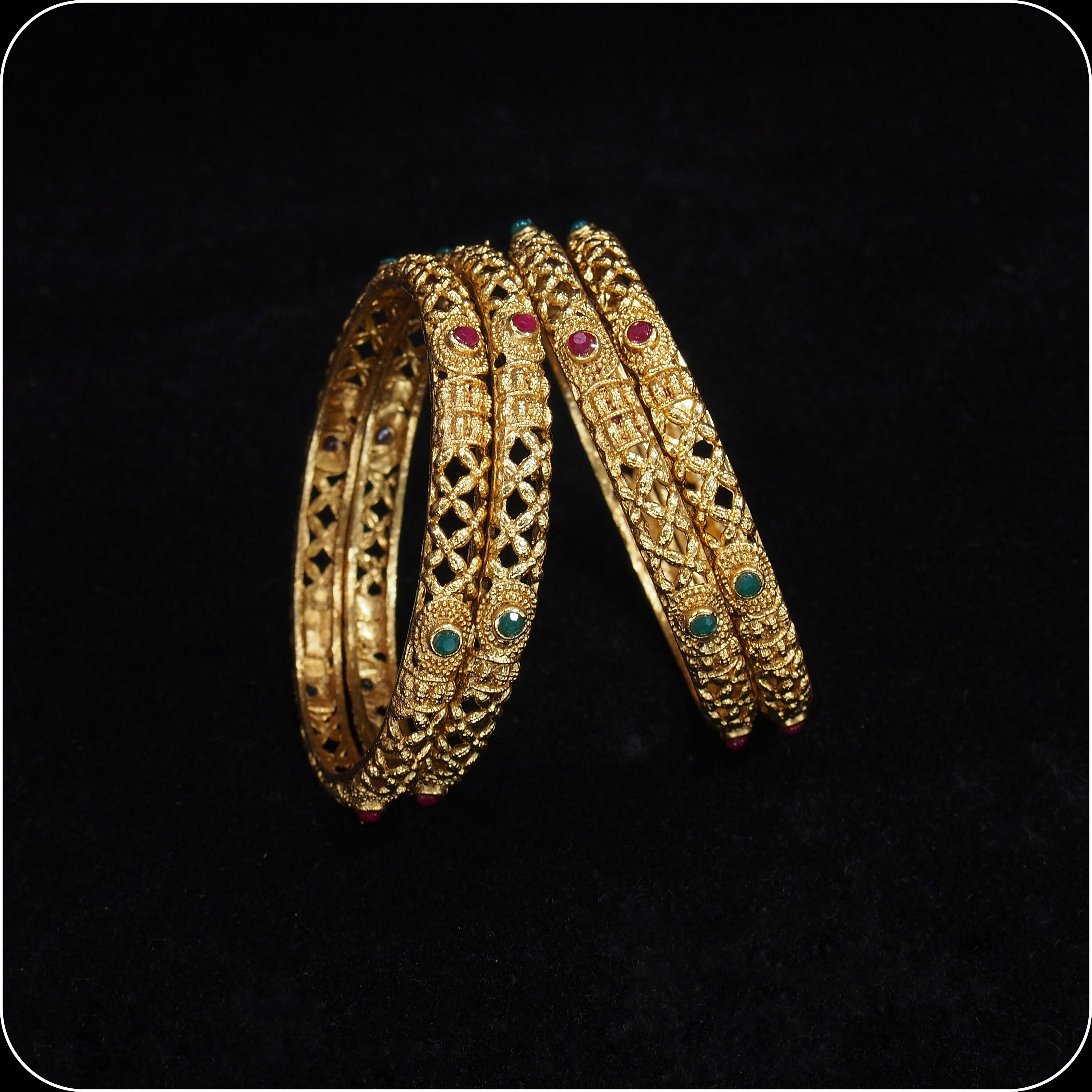 Indian Bollywood Ethnic Gold Plated Kada Jewelry CZ Pearl Bangles ...