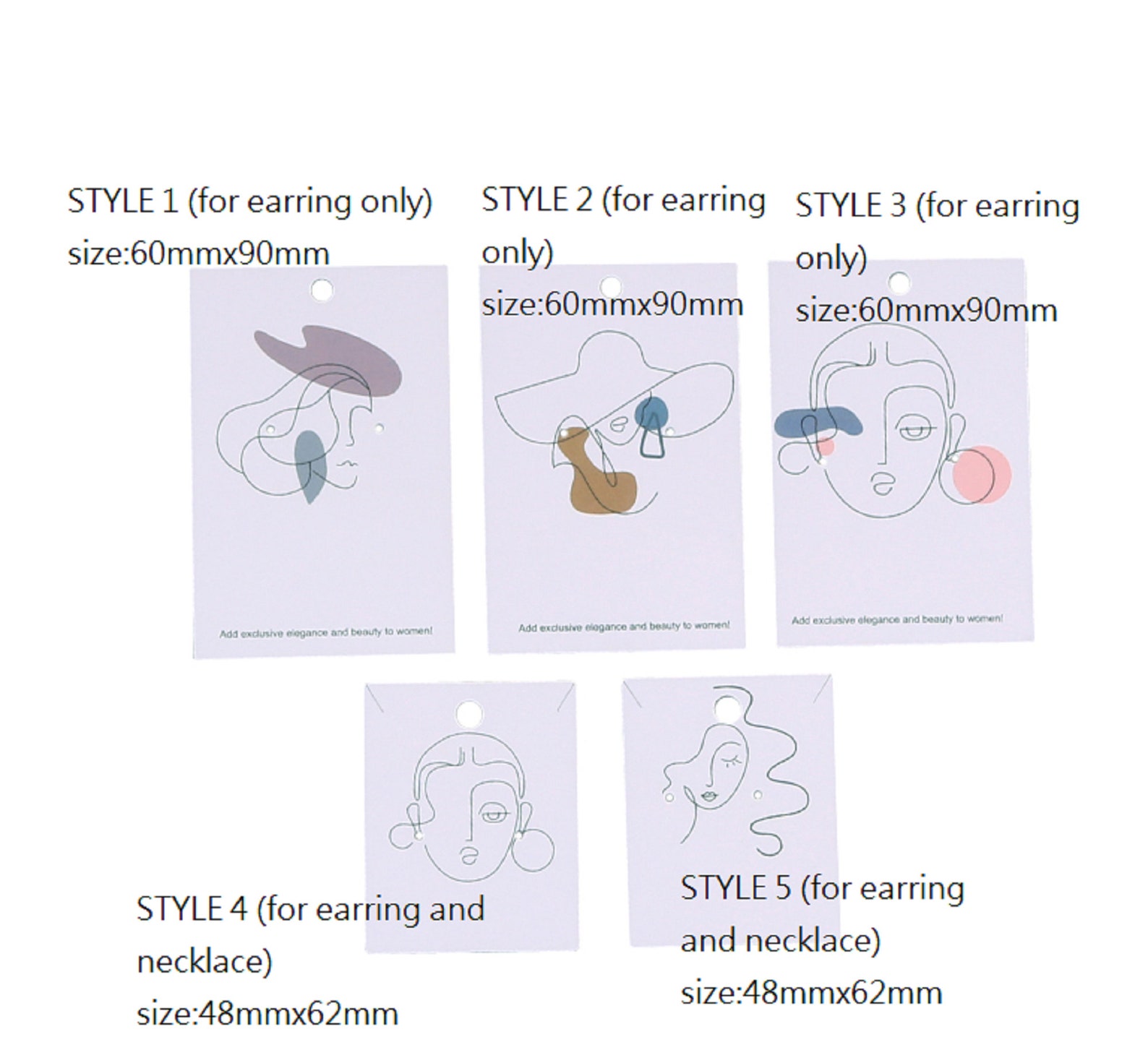 100 Earring Cards, Necklace Cards Jewelry Cards Earring Display Card ...