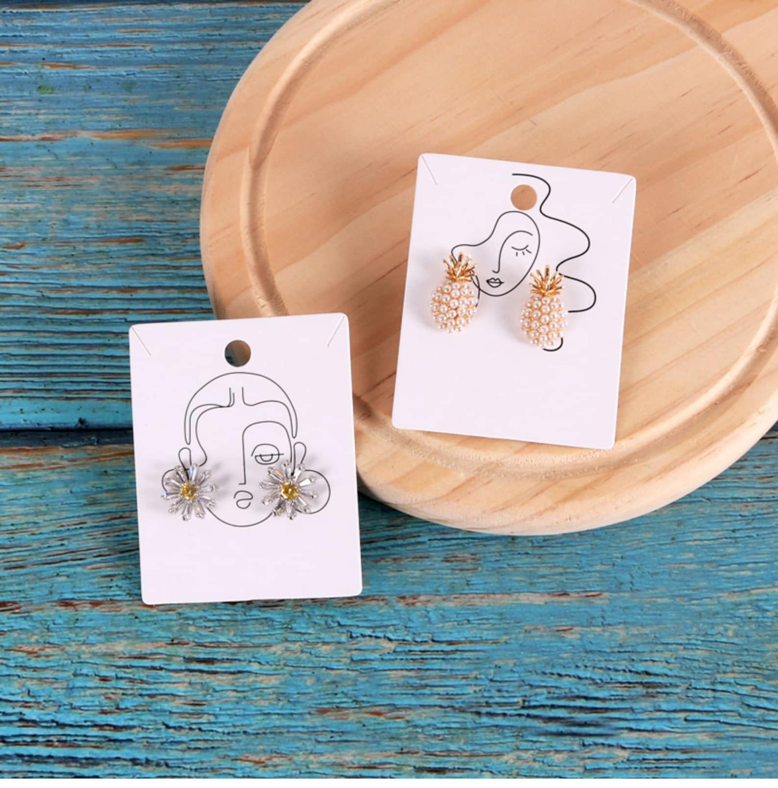 100 Earring Cards, Necklace Cards Jewelry Cards Earring Display Card ...