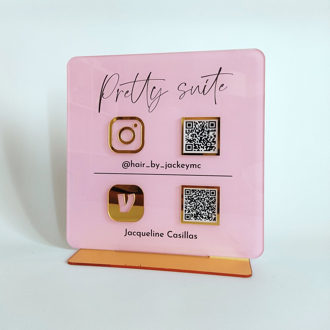 Multi QR Code Sign, Instagram Facebook Business Social Media Sign Scan ...