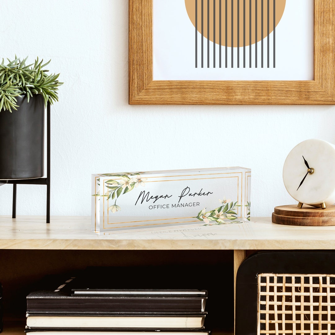 Personalized Acrylic Name Plate for Desk - Custom Name Plaque - Office ...