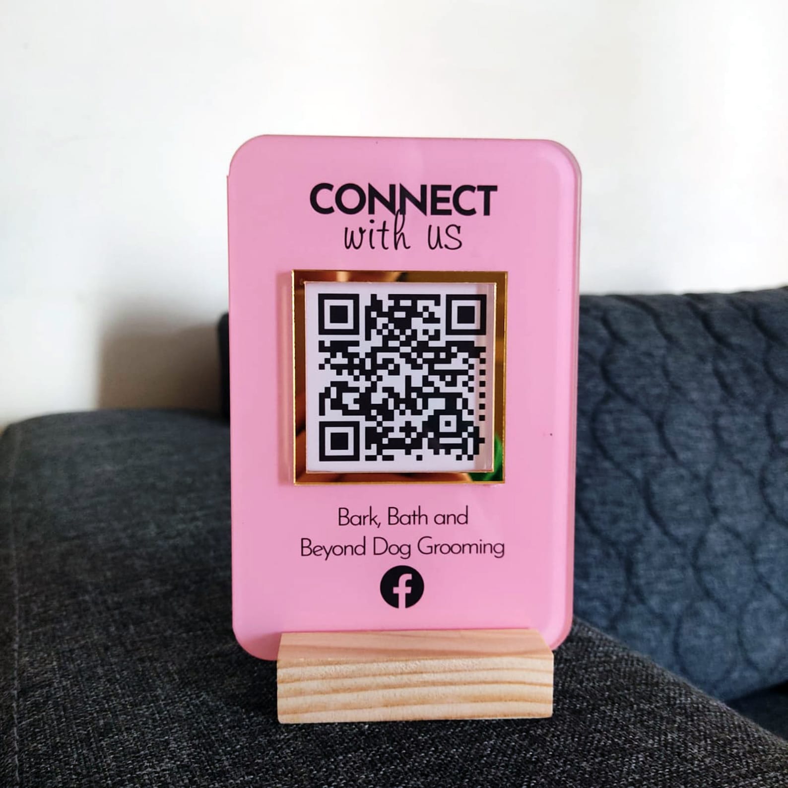 Mini QR Code Display Sign Instagram Facebook Social Media Sign Salon ...