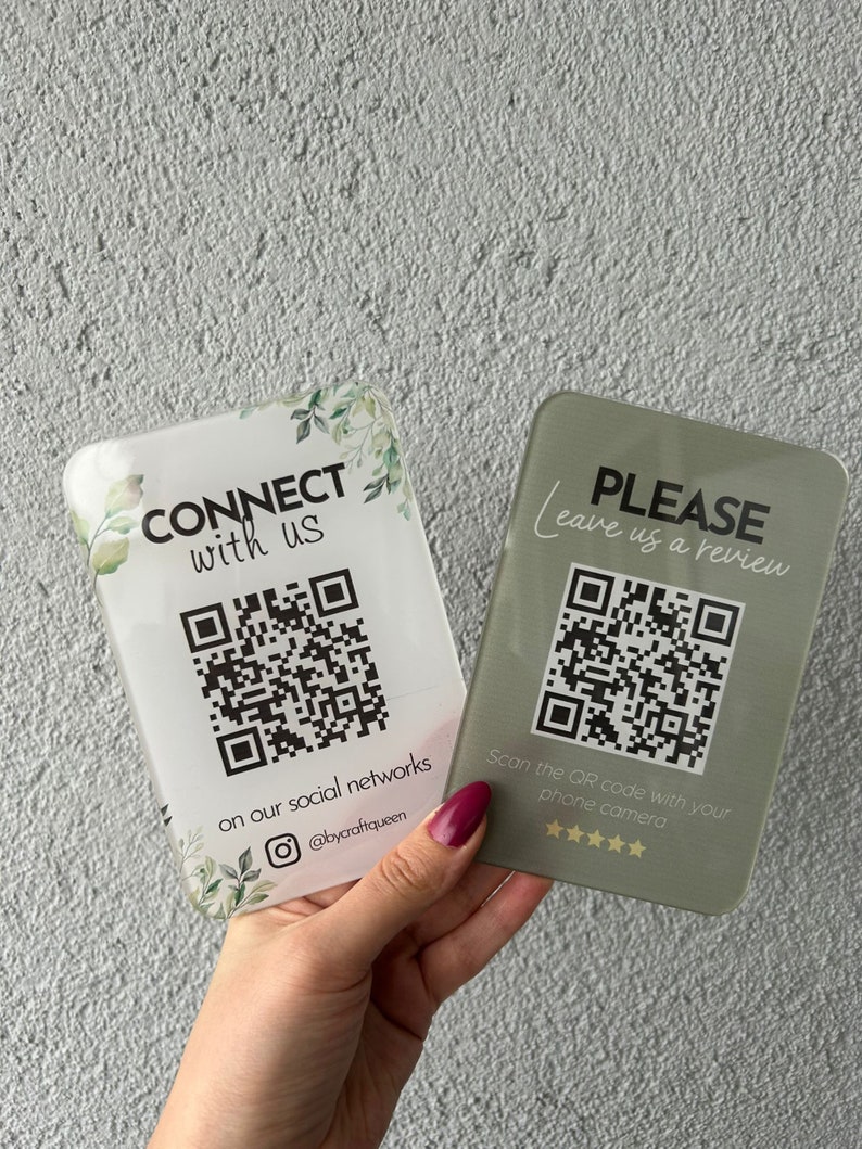 Mini QR Code Social Media Display Sign Facebook Instagram - Etsy