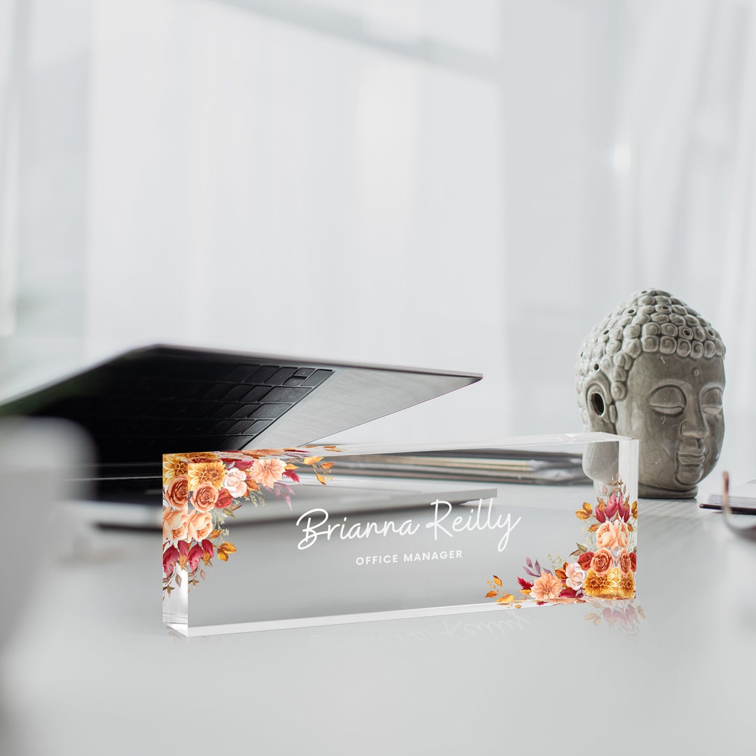 Personalized Desk Name Plate, Custom Acrylic Name Plate, Gift for Her ...