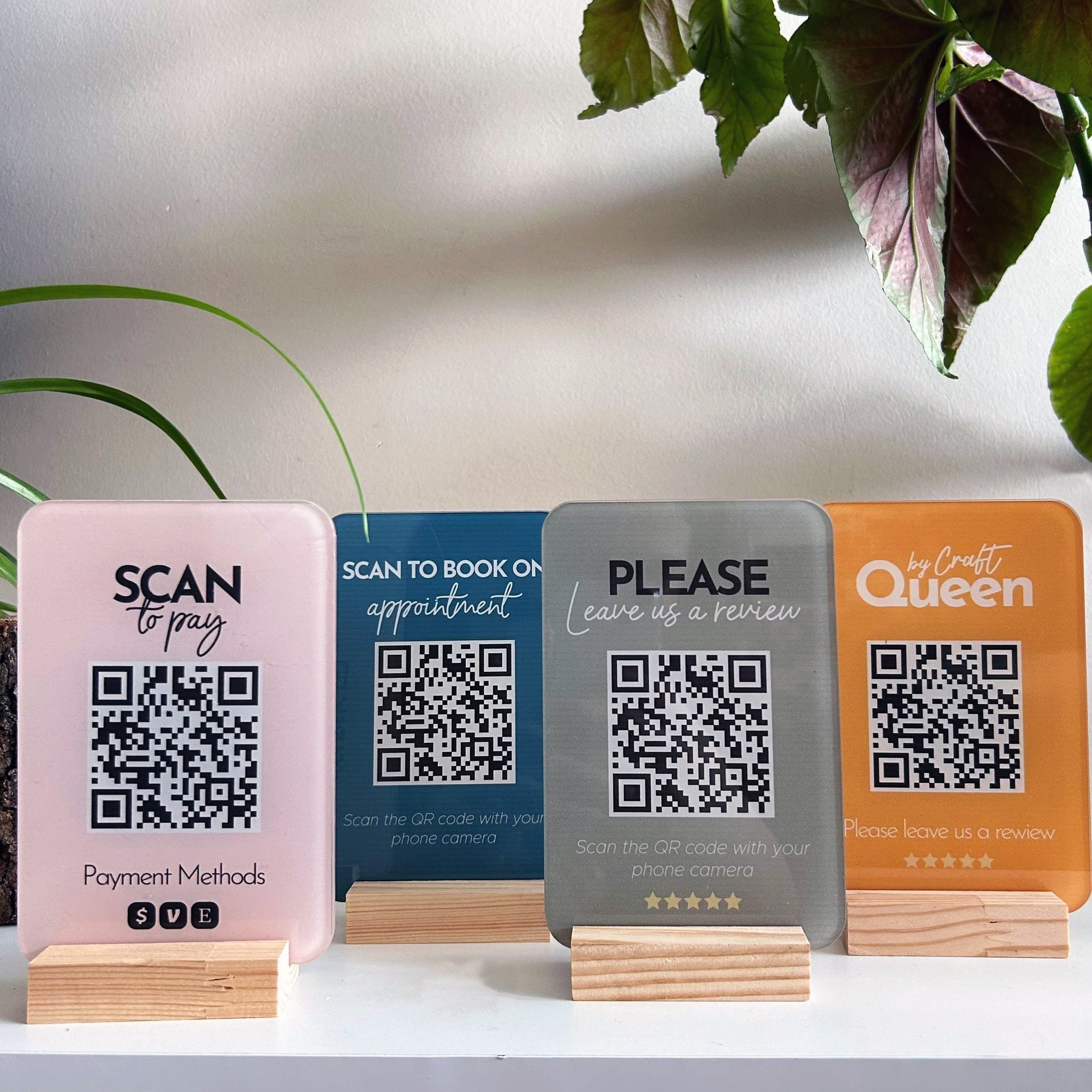 Mini QR Code Display Sign Social Media QR Code Salon Sign - Etsy Australia